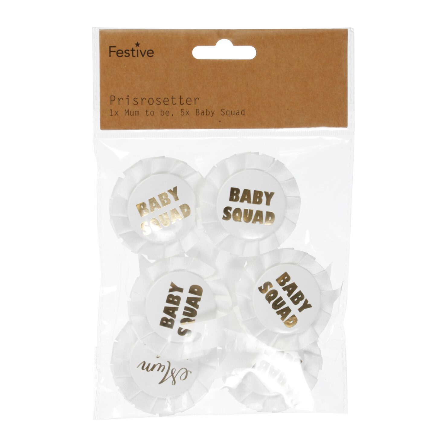 Prisrosetter "Baby squad" 6-pack + 1st "Mum to be" - Festfabriken.se