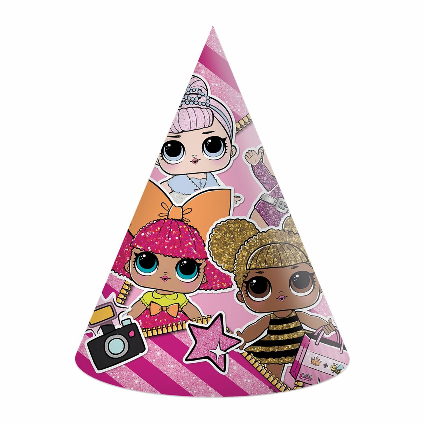 Partyhatt LOL Glitter 16cm 6-pack - Festfabriken.se