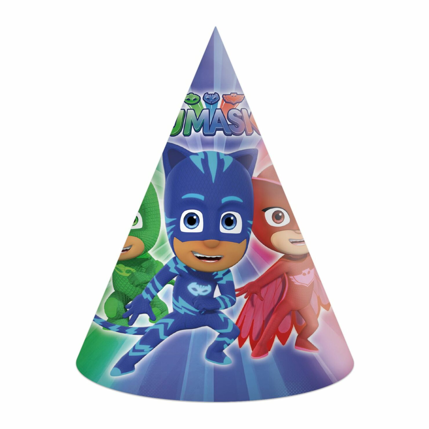 Partyhatt Pyjamashjältarna 16cm 6-pack - Festfabriken.se