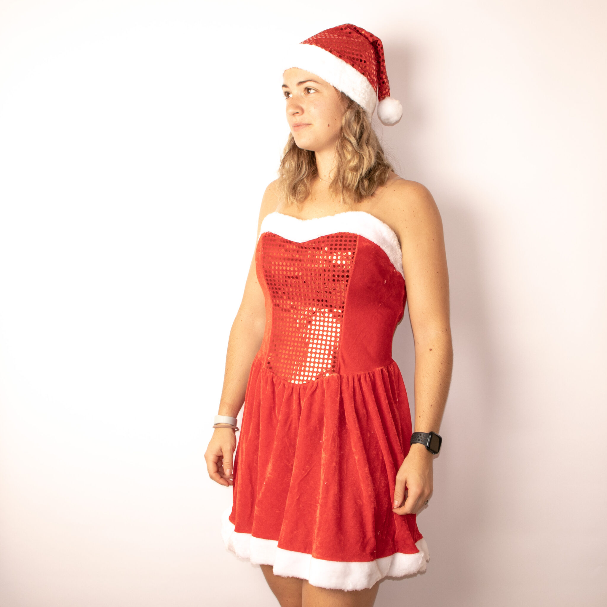 Tomtedräkt Tomtemor med paljetter inkl luva - Festfabriken.se