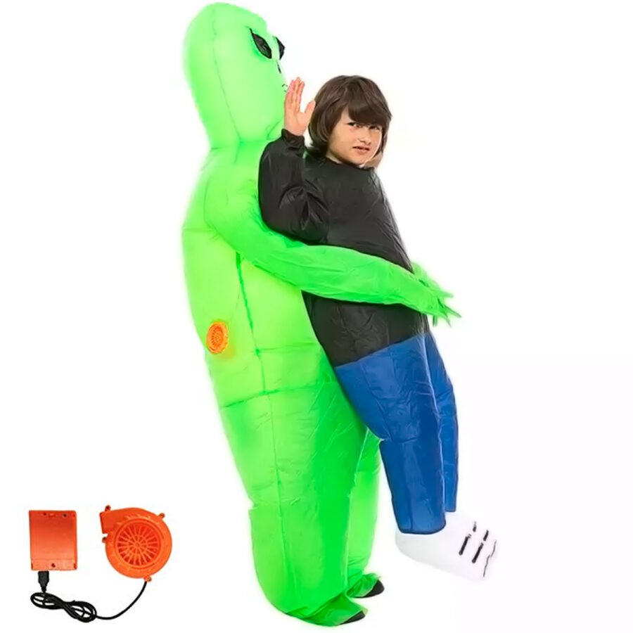 Uppblåsbar Bärande Alien dräkt / Kostym Barn strl - Festfabriken.se