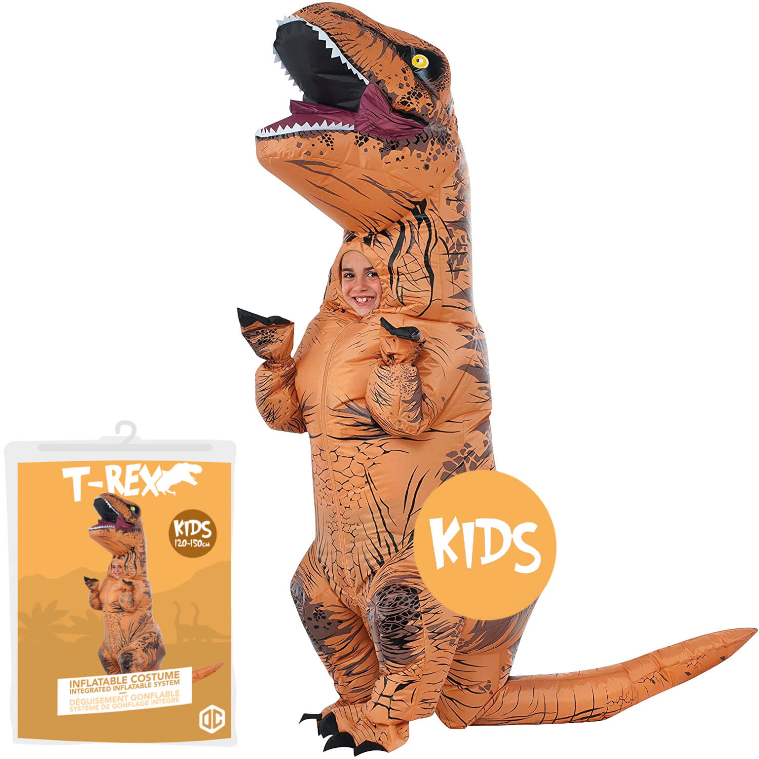 Uppblåsbar Dinosaurie T-rex Dräkt Barn strl - Festfabriken.se