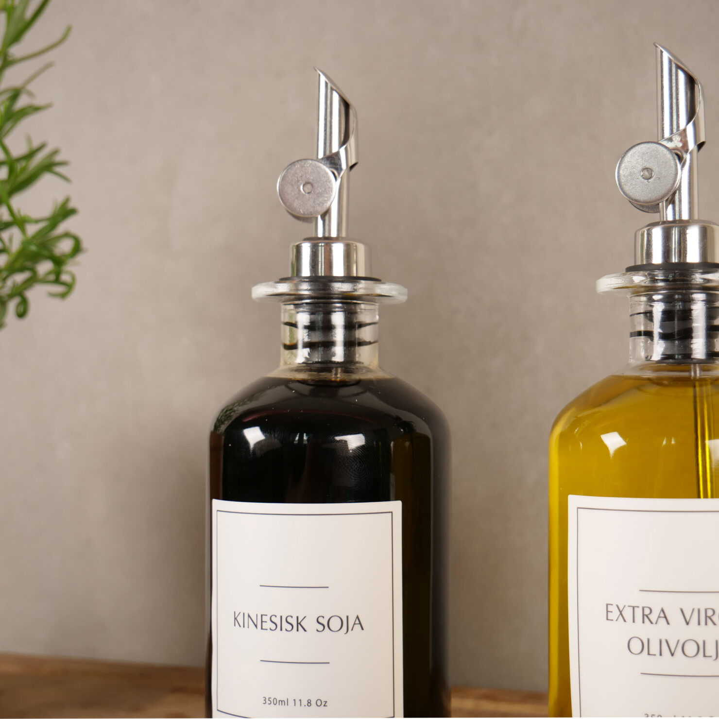 Olje dispenser / Flaskor med Silverfärgad hällpip 350ml 2-pack + 42st ...